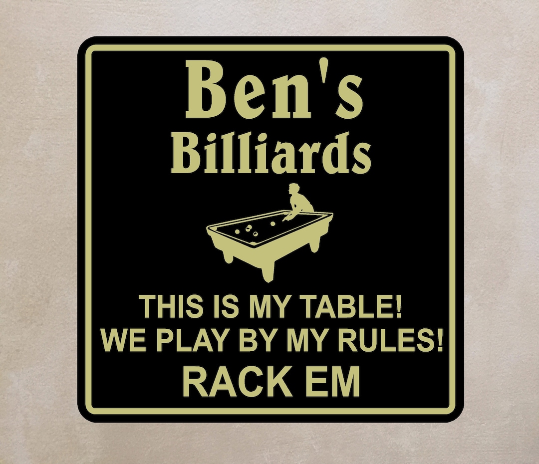 Pool Room Sign #5 Personalized Custom USA Made Funny Billiards Plaque ...