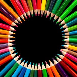Vibrant Circular Colored Pencil Frame – Transparent Digital PNG Art ...