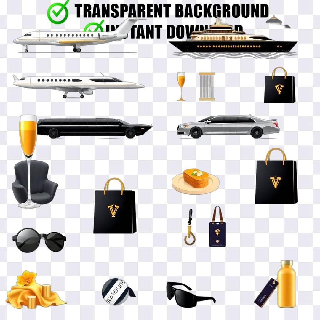 Luxurious Icon Set | Digital PNG Download, 1 File, Transparent ...