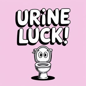 Urine Luck Bathroom Art Digital Download, Cute Cartoon Toilet Print ...