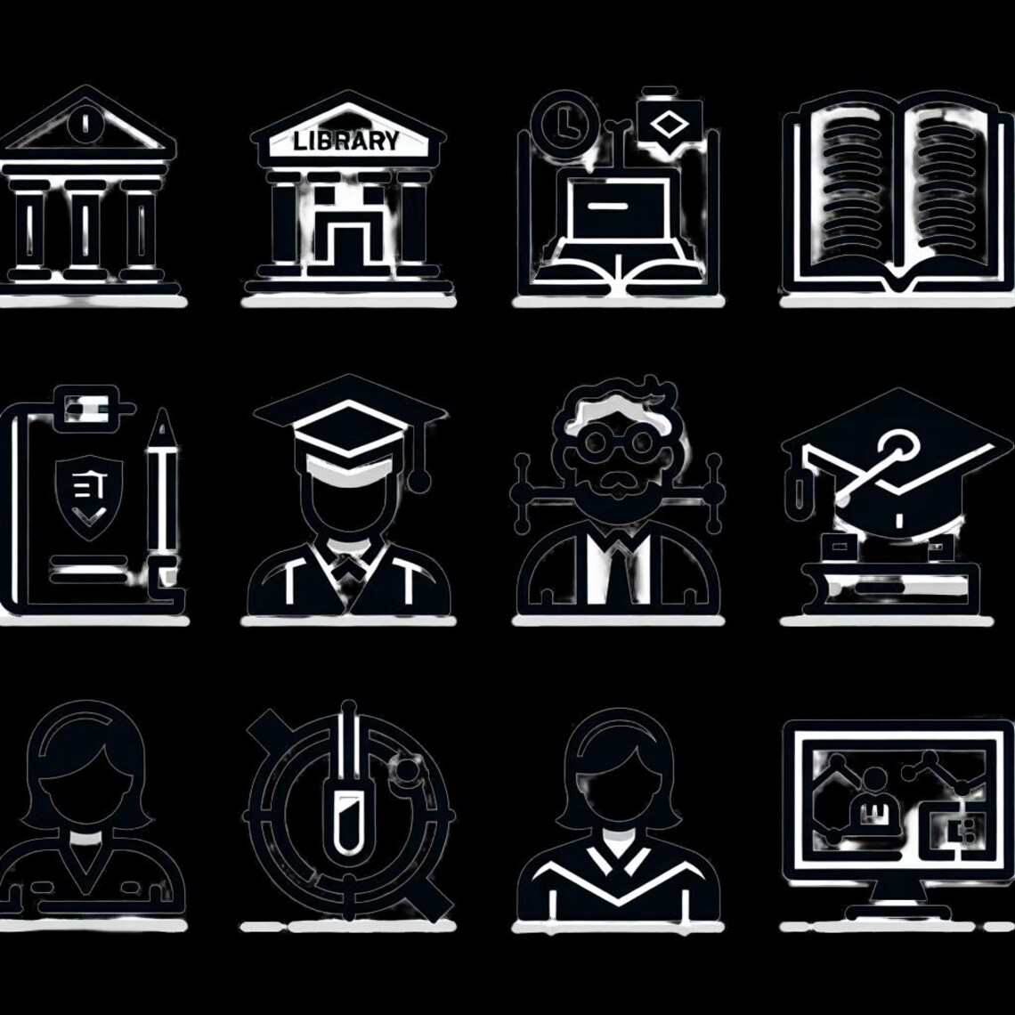 12 Academic Icons Set – Digital PNG Download With Transparent ...