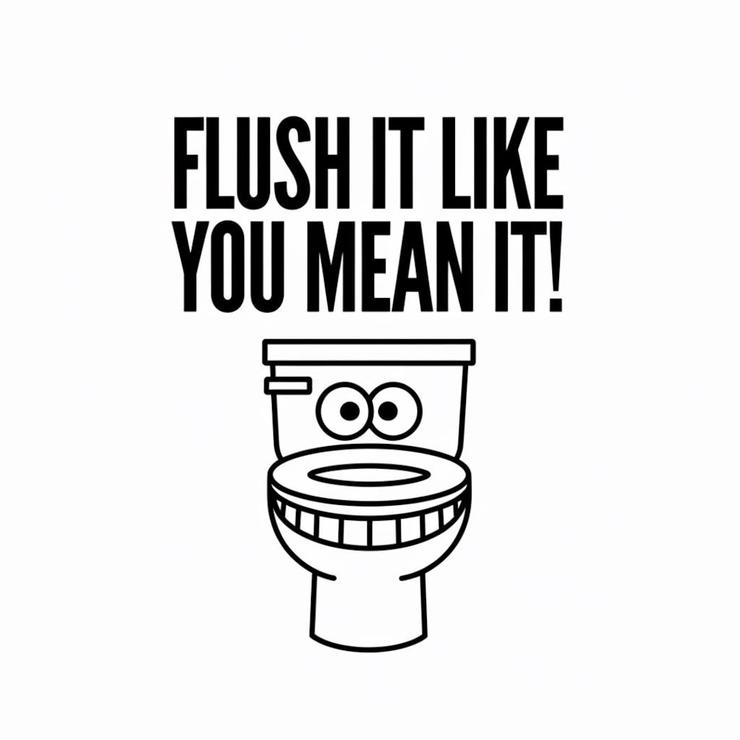 Flush It Like You Mean It! Playful Cartoon Toilet Art Printable ...