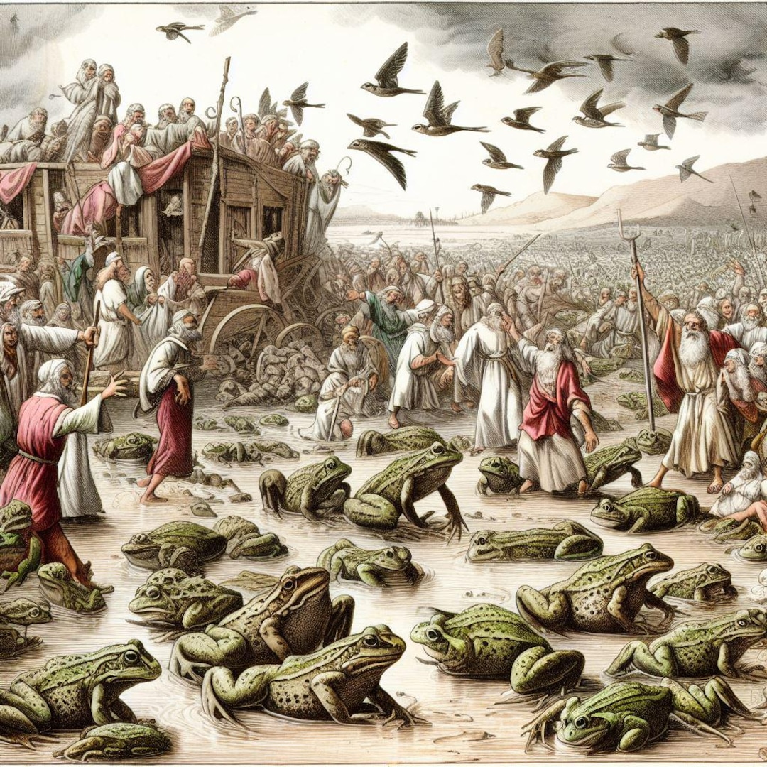 Biblical Frog Plague Digital Download: Historic Chaotic Scene With ...