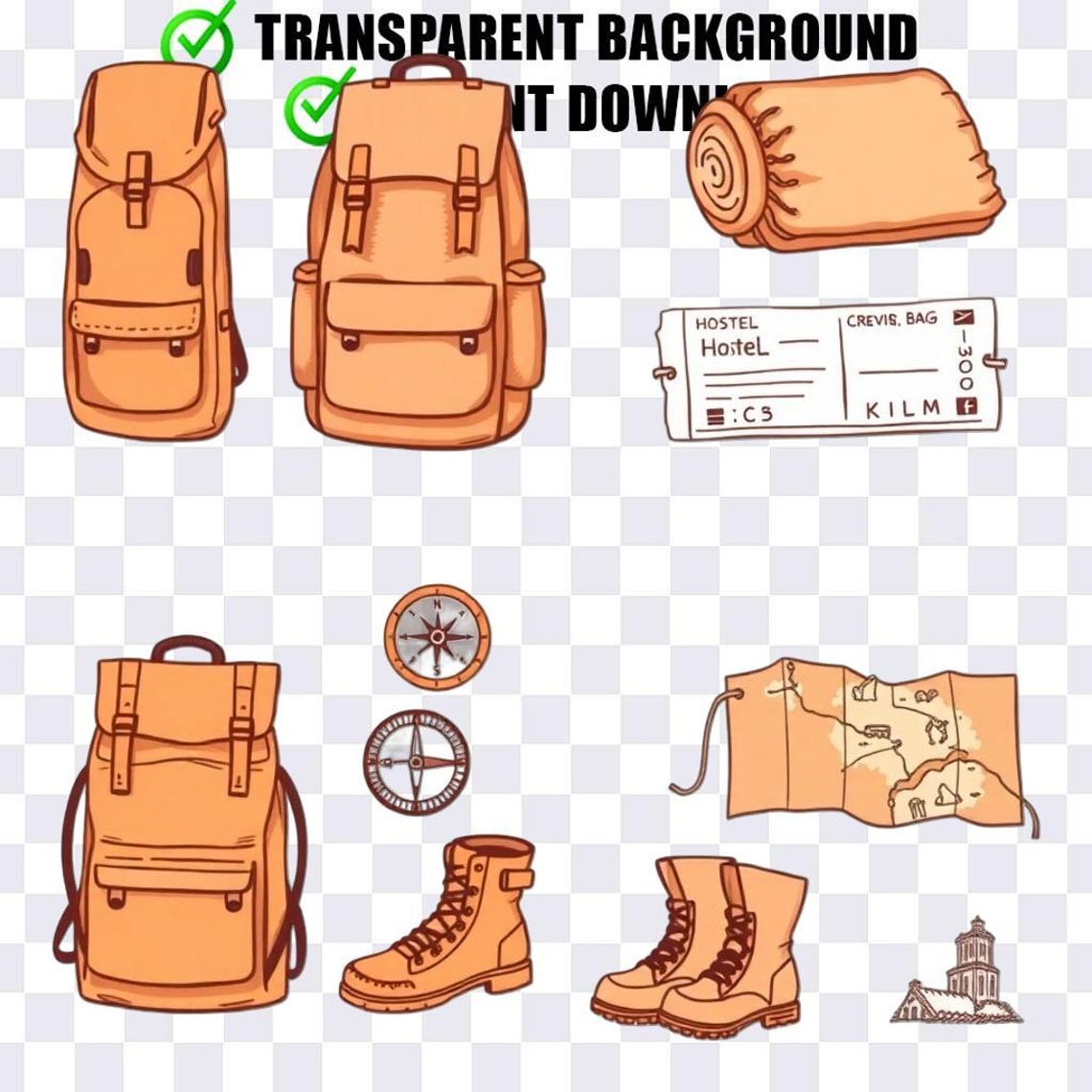 Travel Icon Set – Digital PNG, One File Transparent Background ...