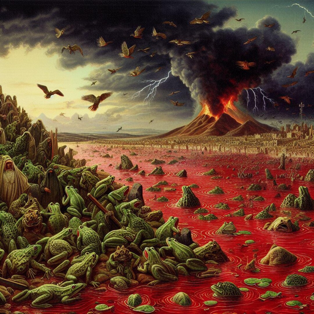 Surreal Frog Apocalypse Digital Download Volcanic Chaos, Blood Pool ...
