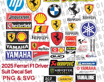 Ferrari 2025 Formula 1 Sponsor Logo Decals for Ferarri Racer Suit - SVG ...
