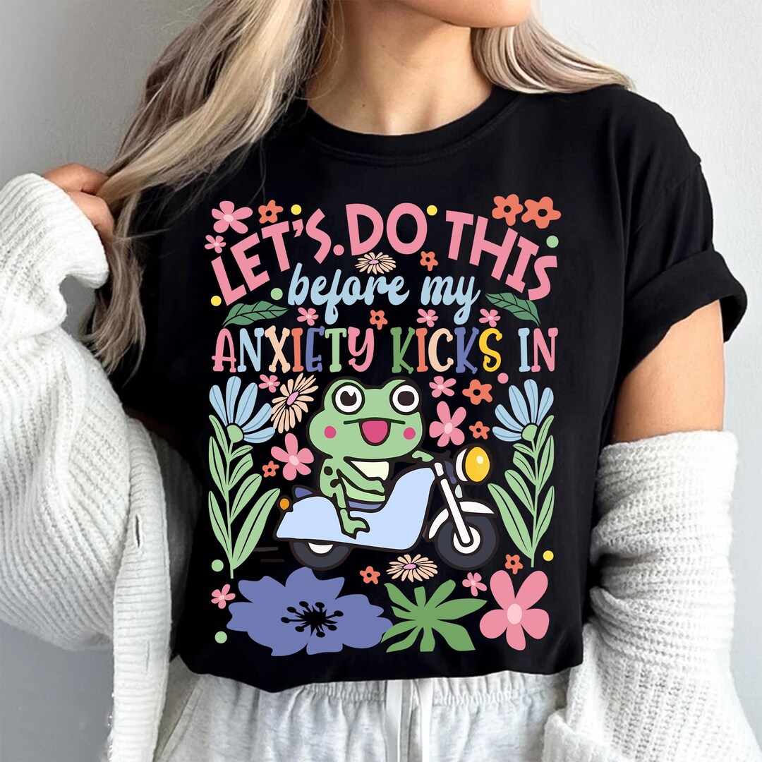 Funny Frog Anxiety PNG, Cute Scooter Frog Clipart, Mental Health Shirt ...