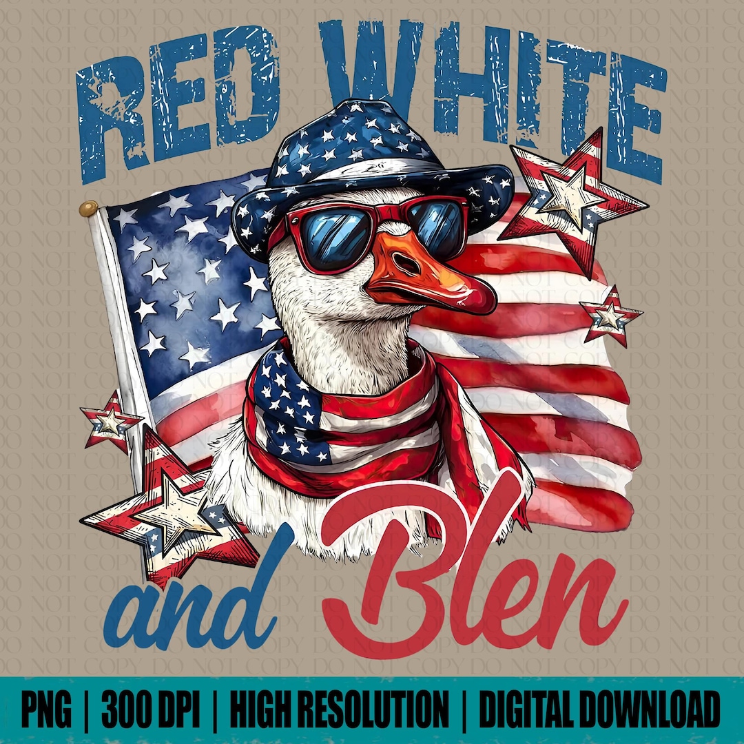 4th of July Duck PNG – Patriotic Red, White & Blue Duck Call Design for ...