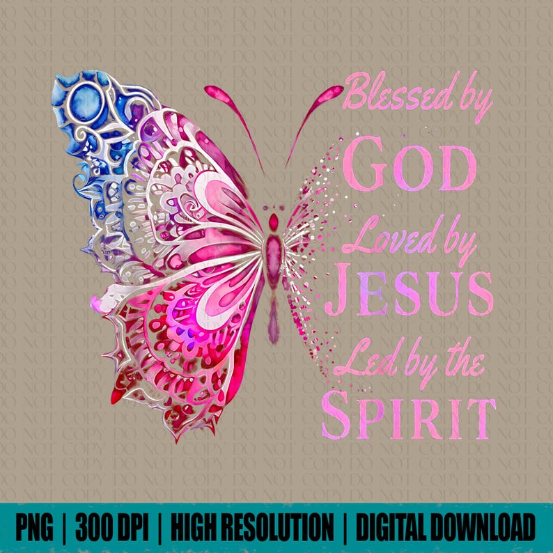 Christian PNG Design - Blessed by God PNG - Loved by Jesus Design ...