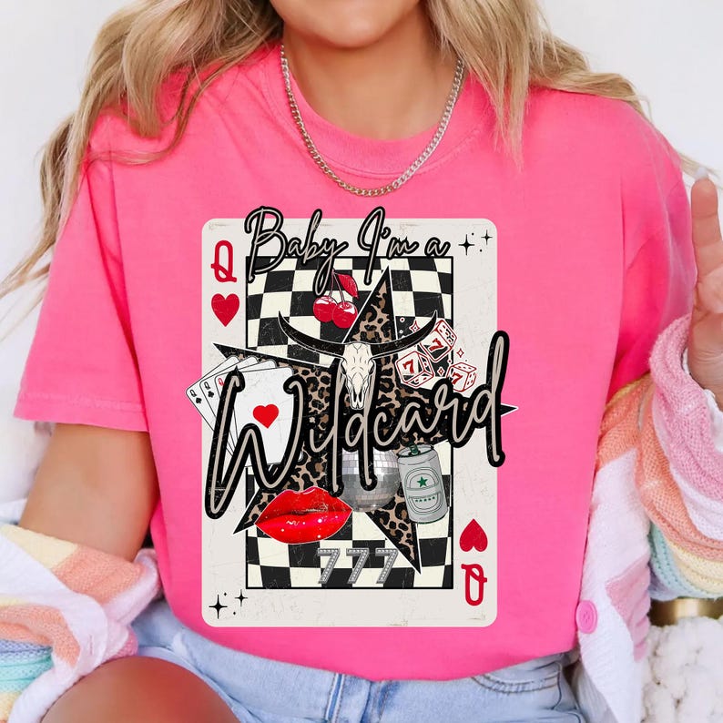 Baby I'm A Wildcard PNG, Retro Western Playing Card Graphic, Cowgirl ...