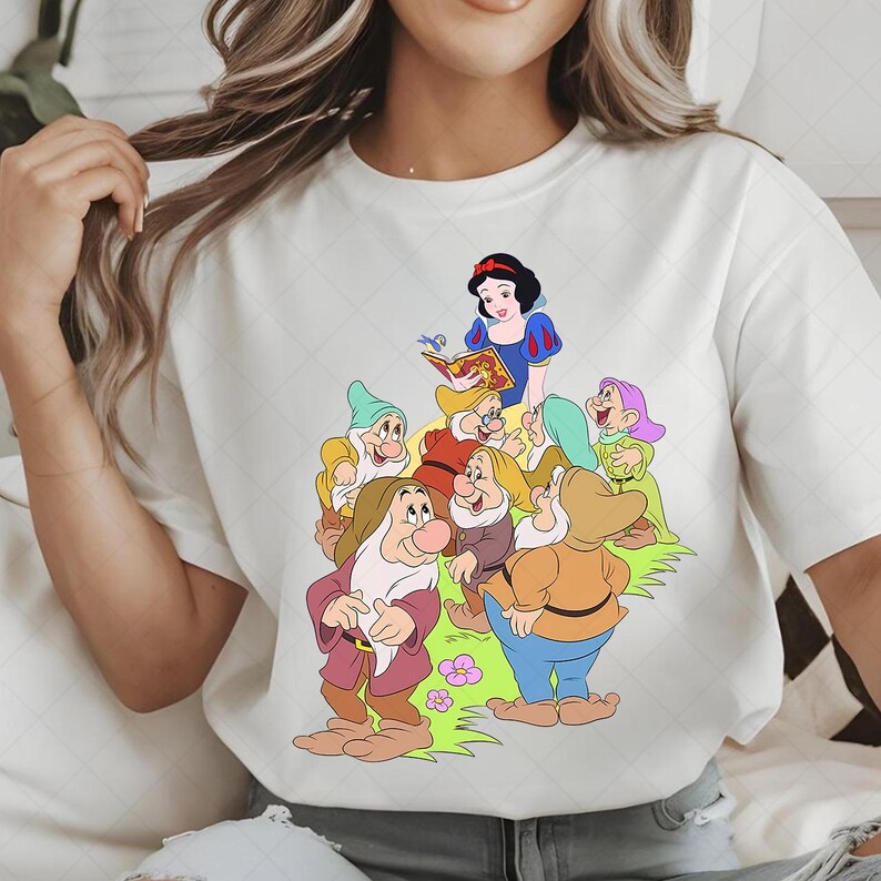 Snow White Reading Book Png, Seven Dwarfs Design, Fairytale Princess ...