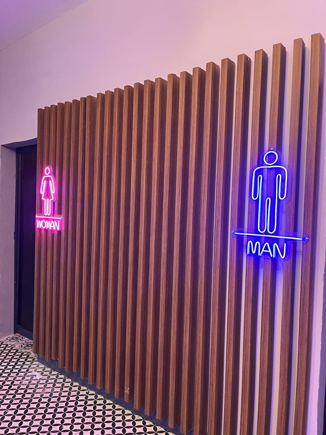 Modern Neon WC Sign -woman Man Restroom Sign-women & Men Toilet Neon ...