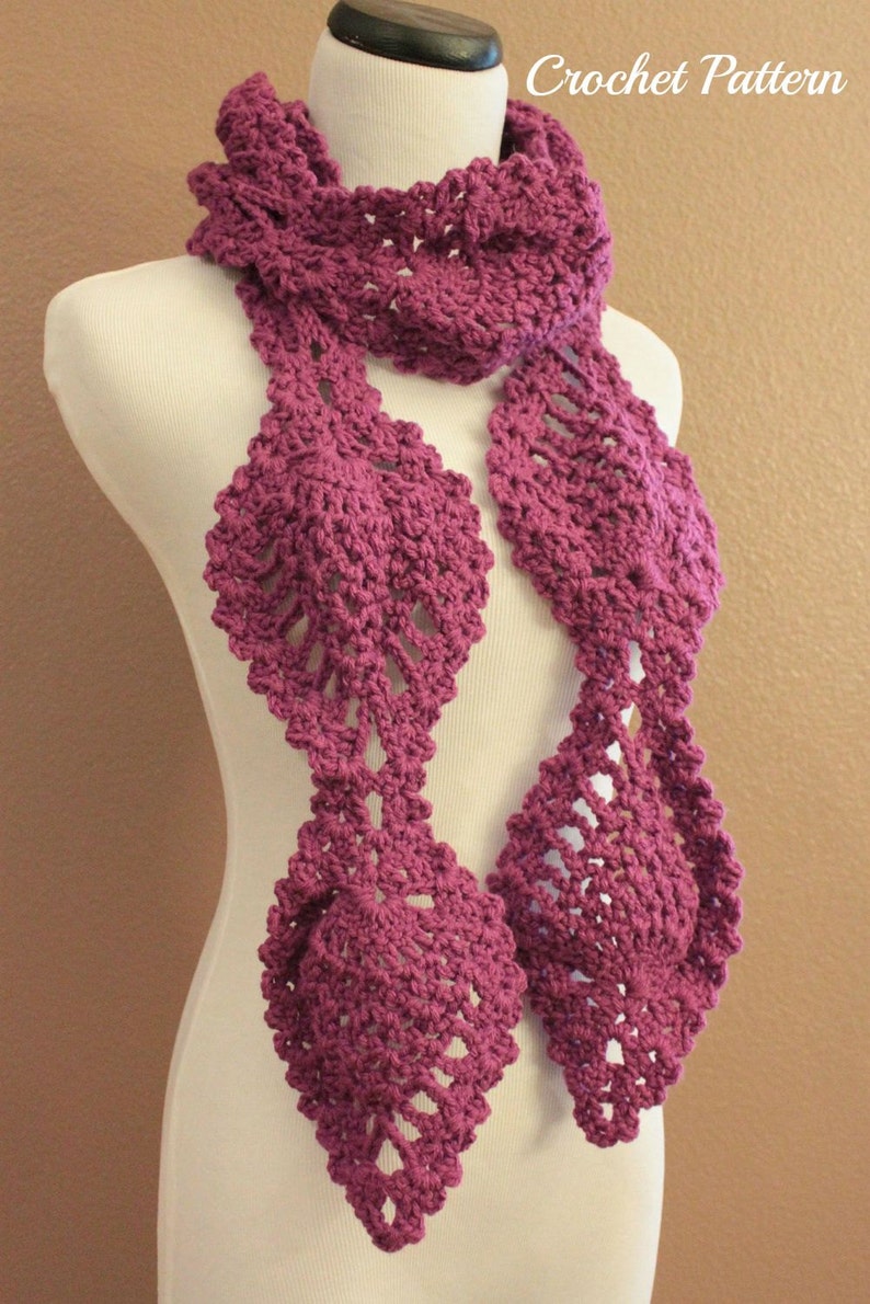 CROCHET PATTERN Beginner Crochet Scarf Pattern, Chunky Lace Scarf ...