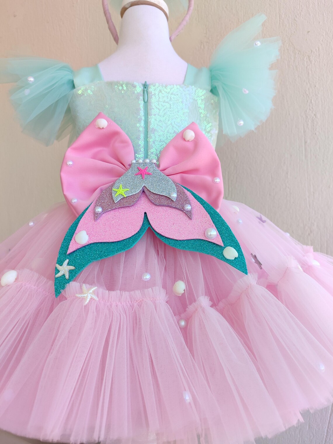 Little Mermaid Costume Dress: Cotton-lined Birthday Party Outfit With ...