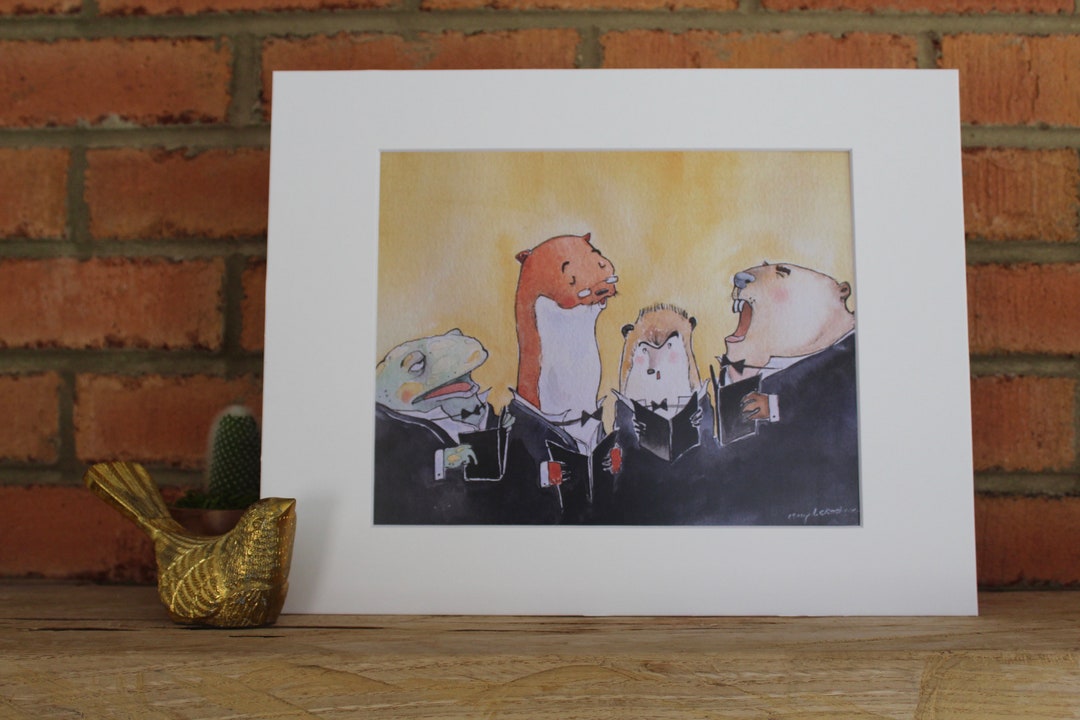 Animal Singing Quartet 8x10 Print Reproduction--comes With Mat - Etsy
