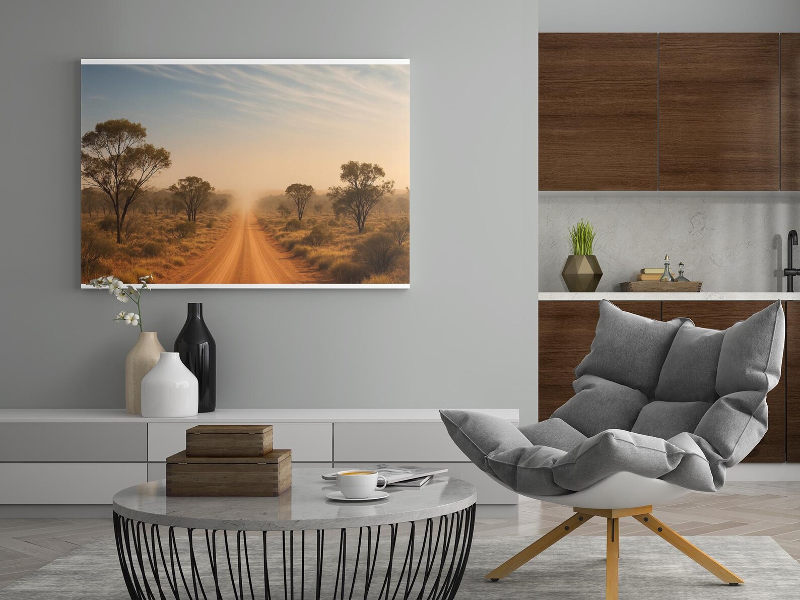 Outback Road Print, Australian Red Dirt Landscape Wall Art, Rustic ...