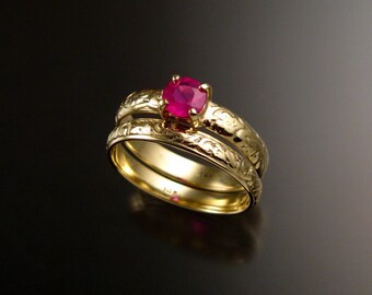 Ruby wedding ring | Etsy