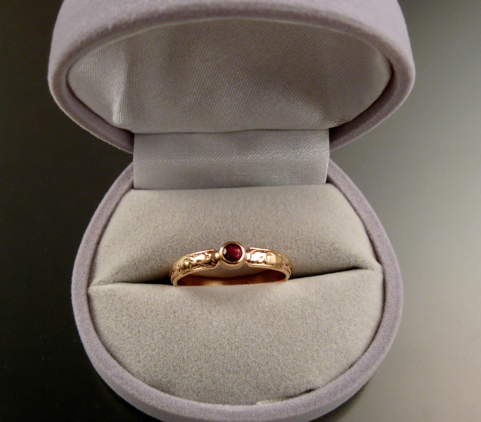 Spinel Natural Ruby Red Wedding Ring 14k Rose Gold Victorian | Etsy