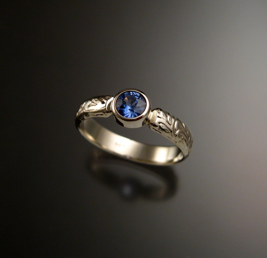 Sapphire Powder Blue Natural Stone Victorian Floral Pattern Wedding ...