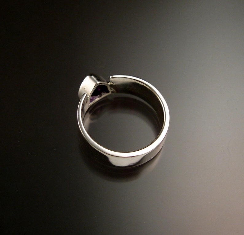 Amethyst Trillion Cut Triangle Ring Set in Sterling Silver - Etsy