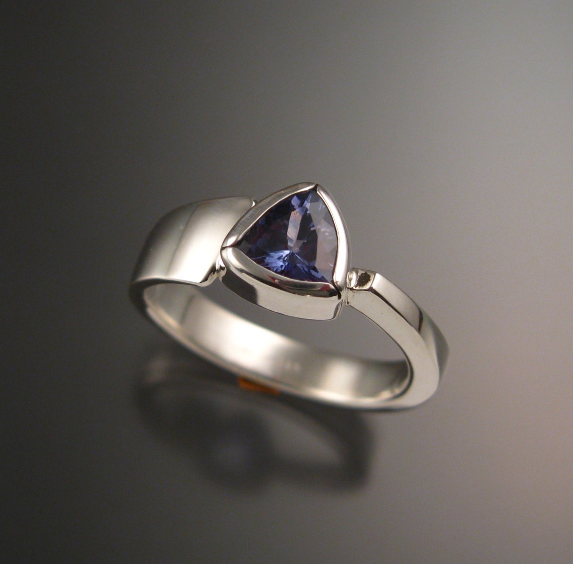Tanzanite Triangle Ring Sterling Silver Large Stone - Etsy
