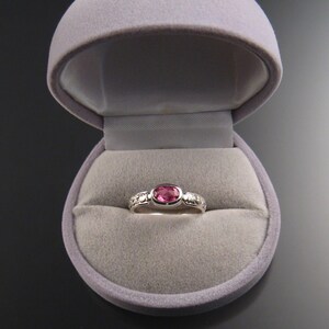 Pink Garnet Ring in Sterling Silver Made to Order in Your Size - Etsy