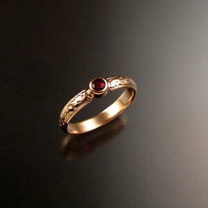 Spinel Natural Ruby Red Wedding Ring 14k Rose Gold Victorian Bezel Set ...