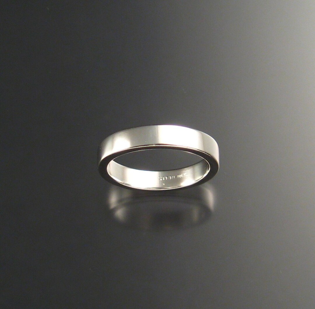 Sterling Silver Rectangular Wedding bands His and Hers made to order in ...