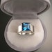 Blue Topaz Large Square Stone Sterling Silver Ring Handmade to Order in ...