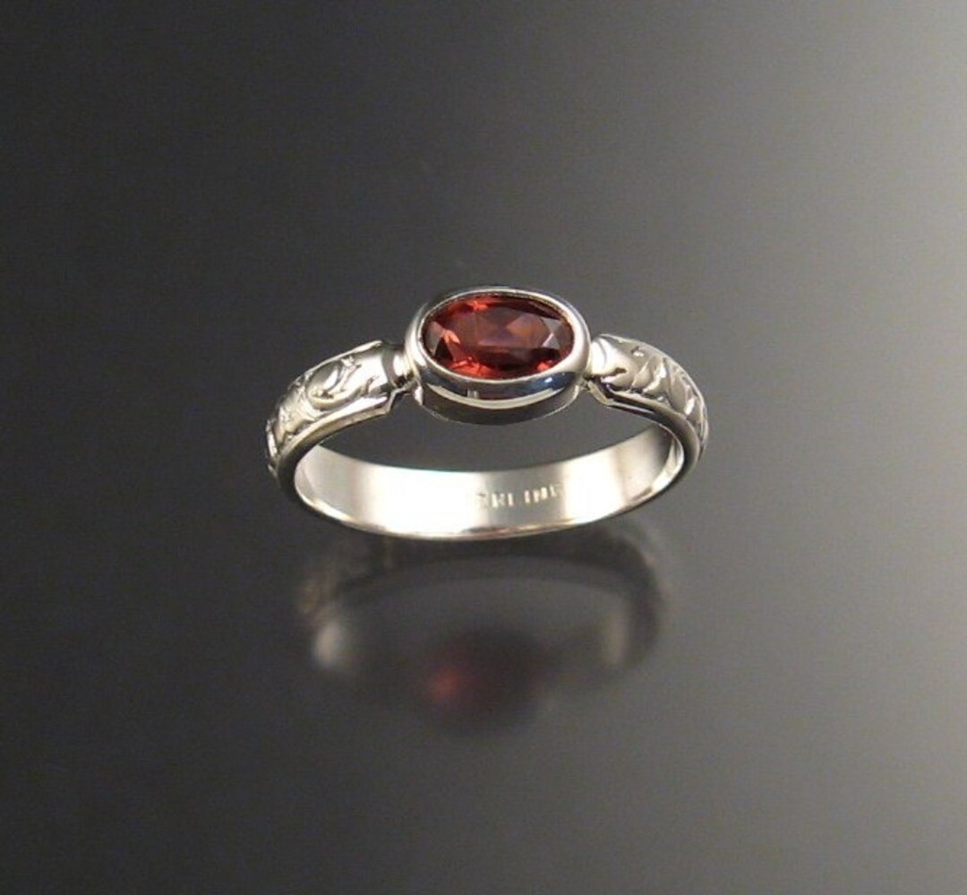 Pink Garnet Ring in Sterling Silver Made to Order in Your Size - Etsy
