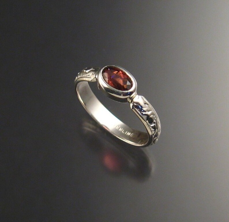 Pink Garnet Ring in Sterling Silver Made to Order in Your Size - Etsy