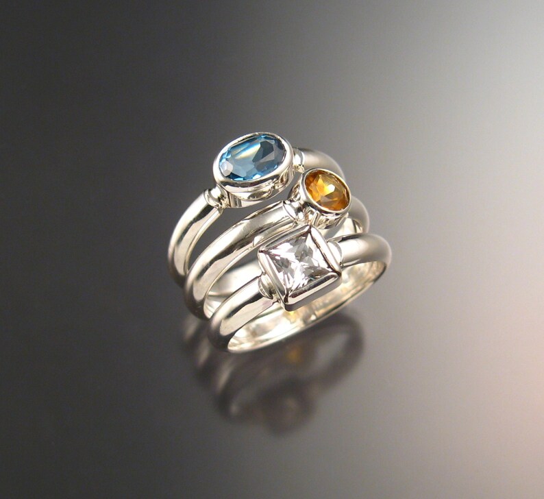 Stackable Mothers Ring Set of Three Rings Made to Order in Sterling ...