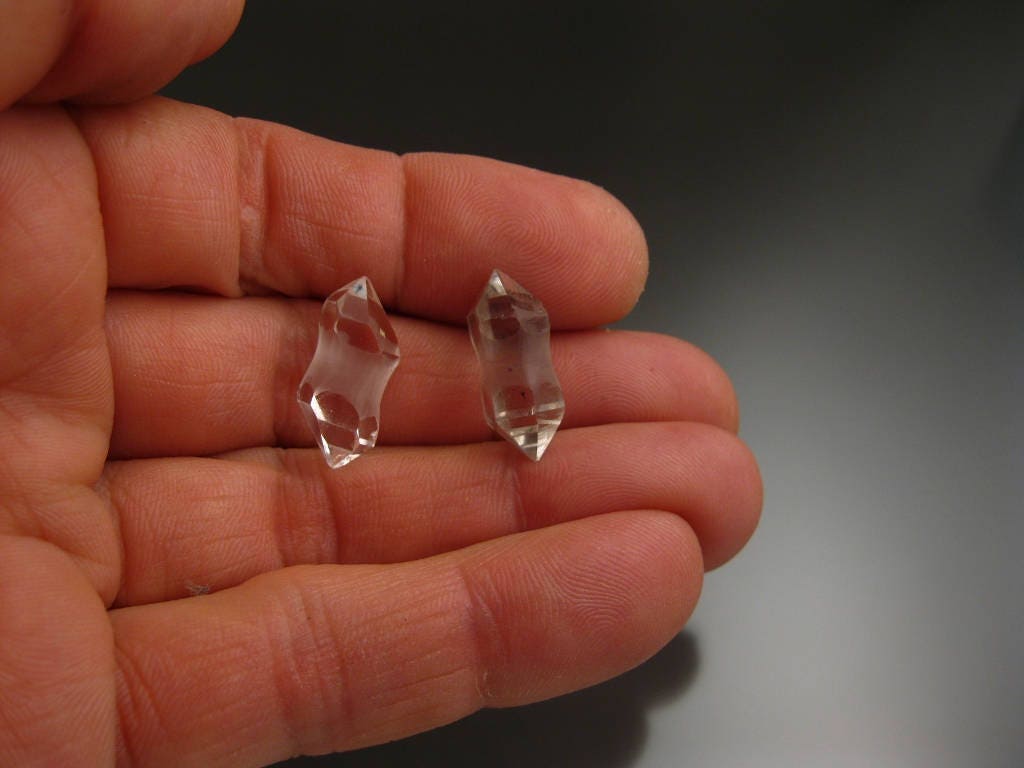 Quartz Crystal Plug earring set Natural double terminated specimen ...