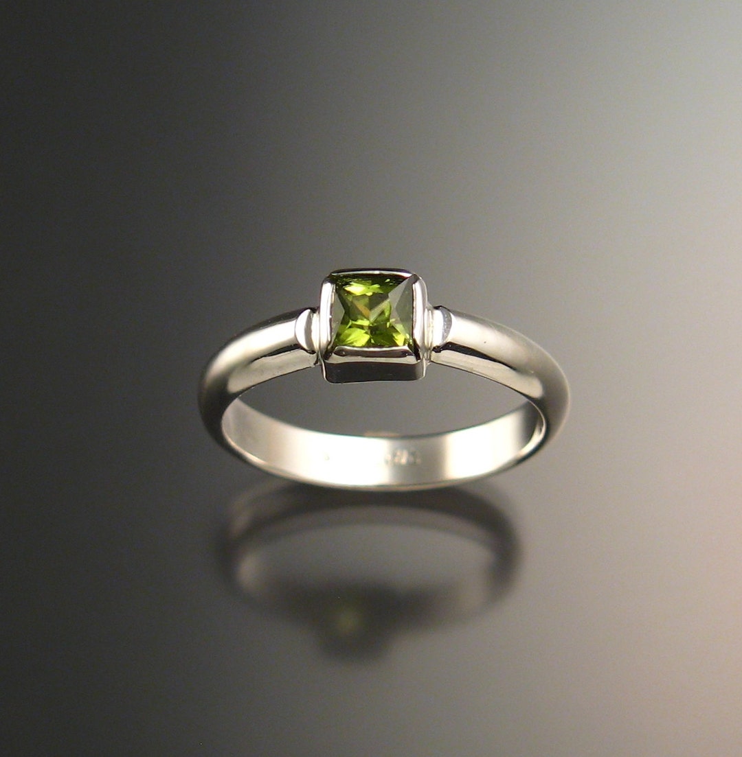 Peridot Ring Sterling Silver Handmade to Order in Your Size Square ...