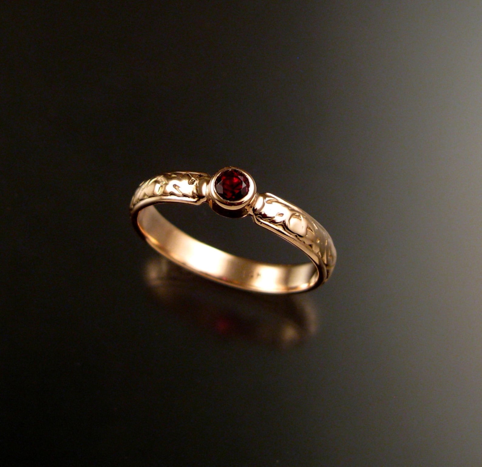 Spinel Natural Ruby Red Wedding Ring 14k Rose Gold Victorian | Etsy