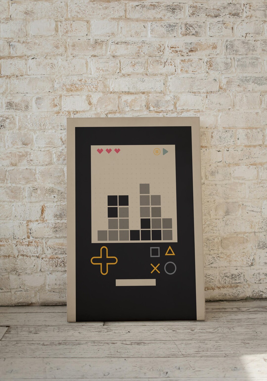 Retro Style Handheld Game Art Print, Pixel Art, 70s Inspired Design ...