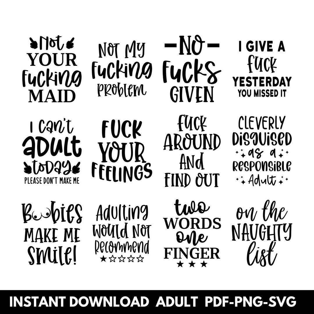 Adult Svg Bundle, Funny Svg Bundle, Adult Humor Bundle, Funny Shirt Svg ...
