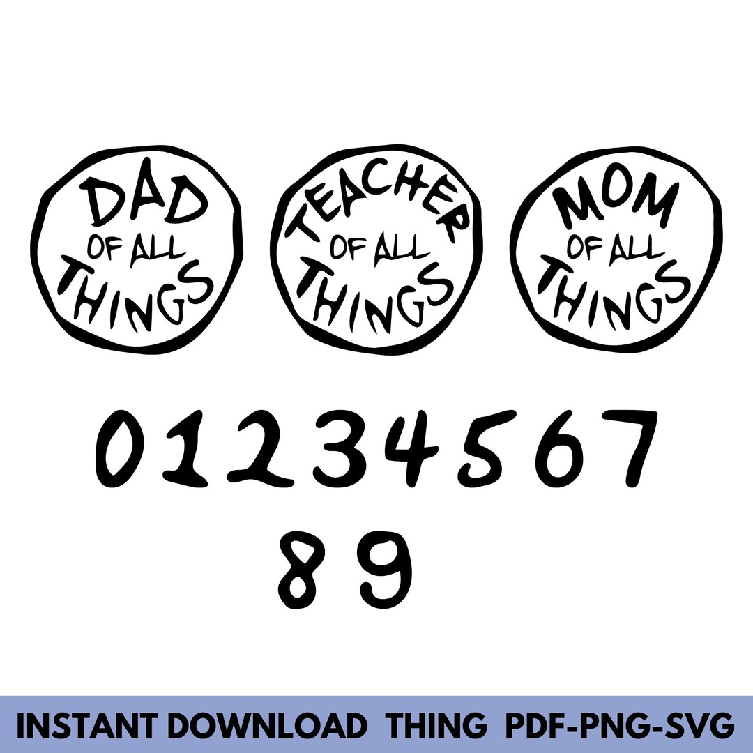 Layered Svg Files, Thing 1 - Thing 2 Svg, Font Files, Svg for Cricut ...