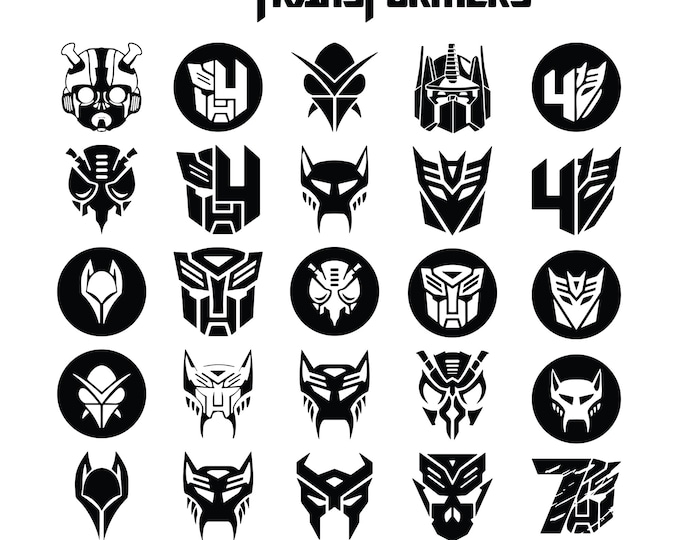 Transformers Svg, Transformer SVG Faces, Transformers Logo Layered SVG ...