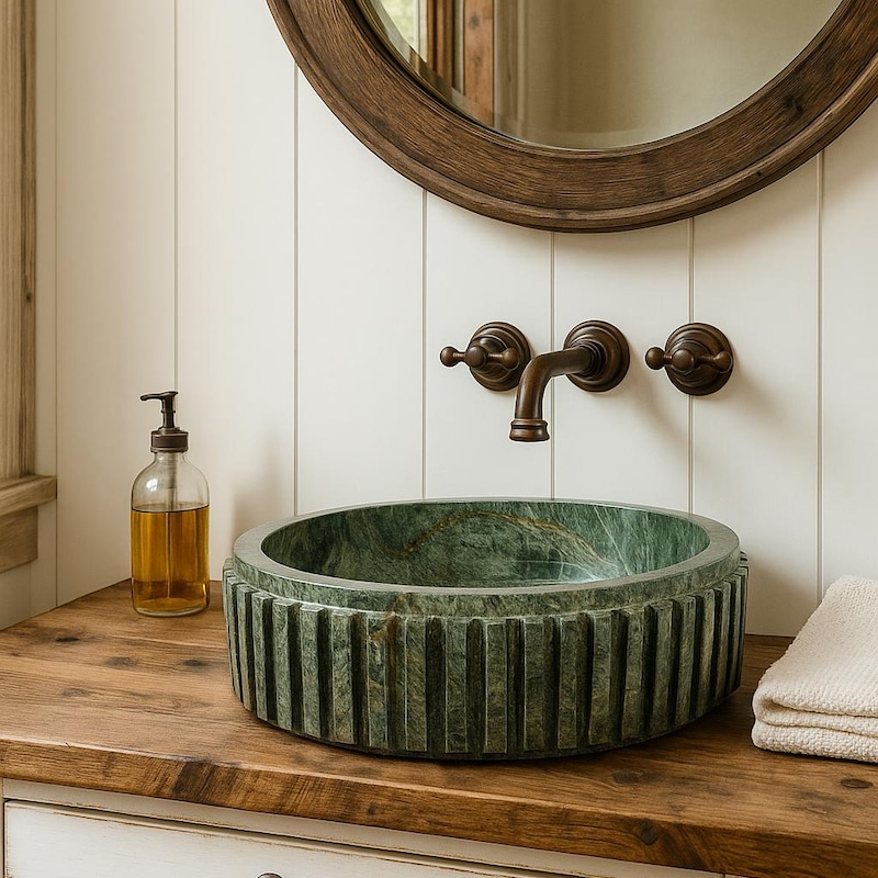 Green Marble Fluted Sink - Etsy