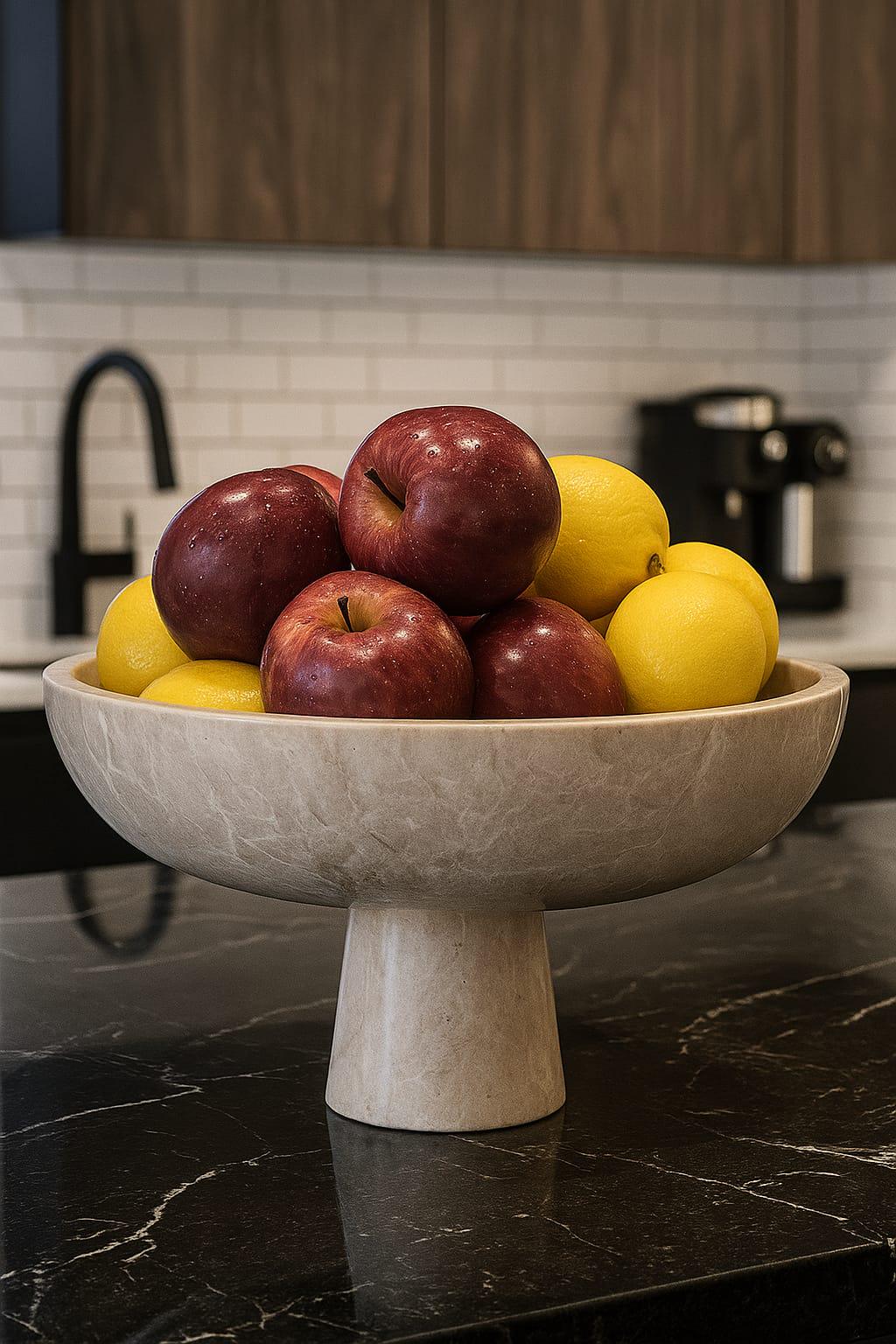 Luxury Verona Marble Fruit Bowl-artisan Crafted Centerpiece Verona ...