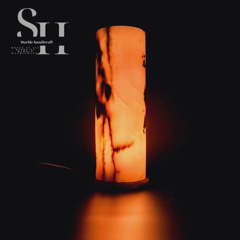 Handmade Onyx Table Lamp: Natural Marble Stone Night Light - Etsy