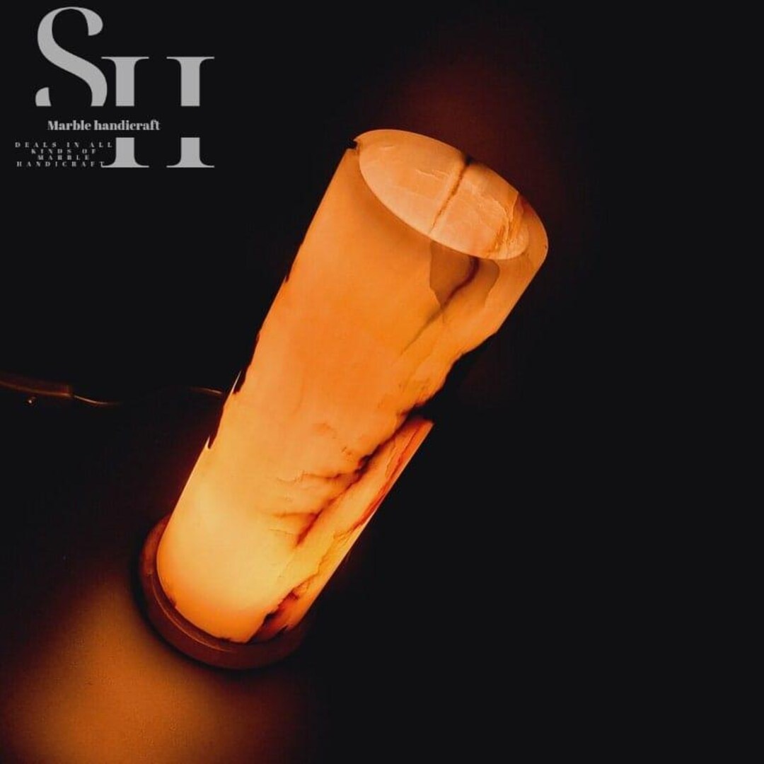 Handmade Onyx Table Lamp: Natural Marble Stone Night Light - Etsy