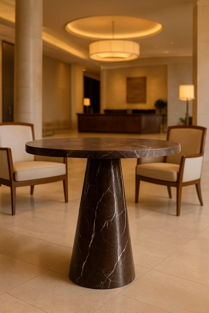 Red Marble Pedestal Table | Handmade Stone Accent Table, 20" Height - Etsy