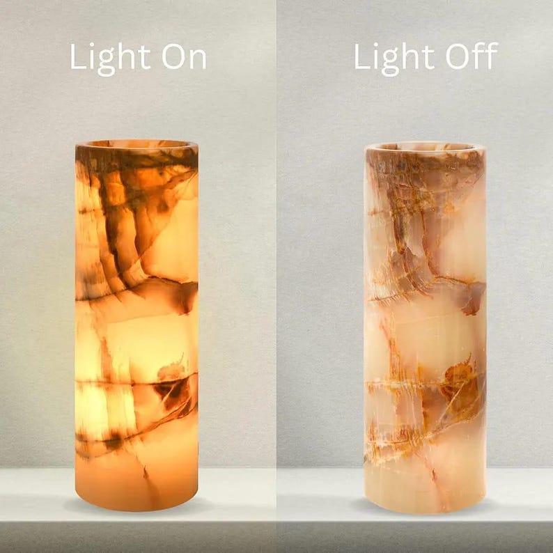Handmade Onyx Table Lamp: Natural Marble Stone Night Light - Etsy