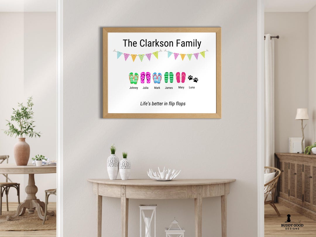 Personalised Custom Made Flip Flop Poster I Perfect Gift for Family I ...
