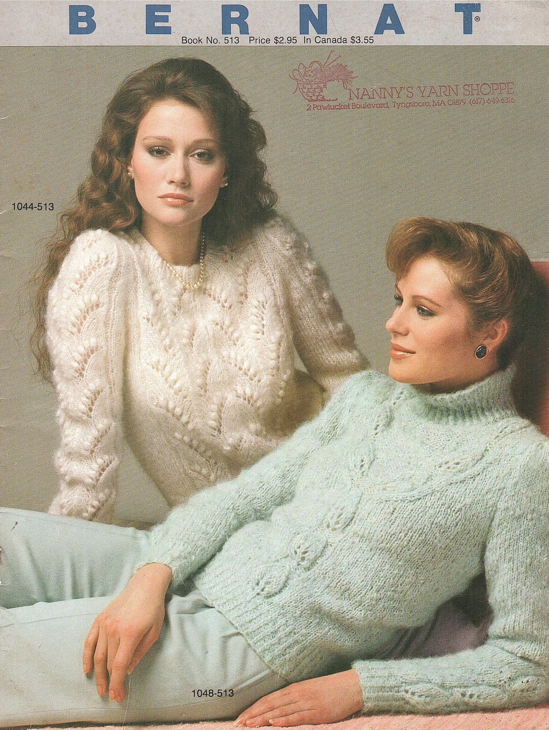 Bernat Knitting Patterns – 1983 Vintage Sweaters, Vests & Hat (digital ...