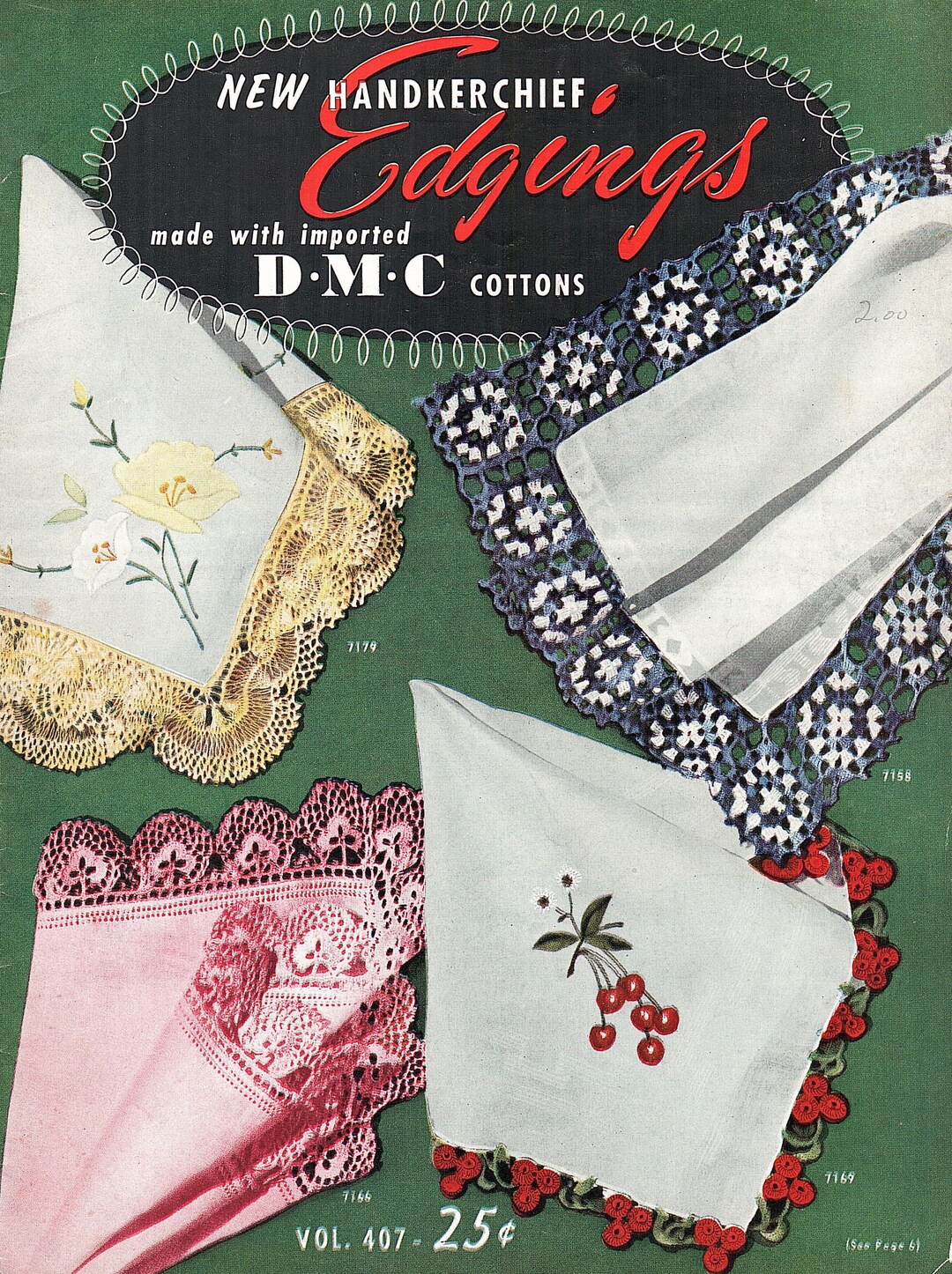 New Handkerchief Edgings – 1954 Vintage Crochet & Tatting Patterns ...