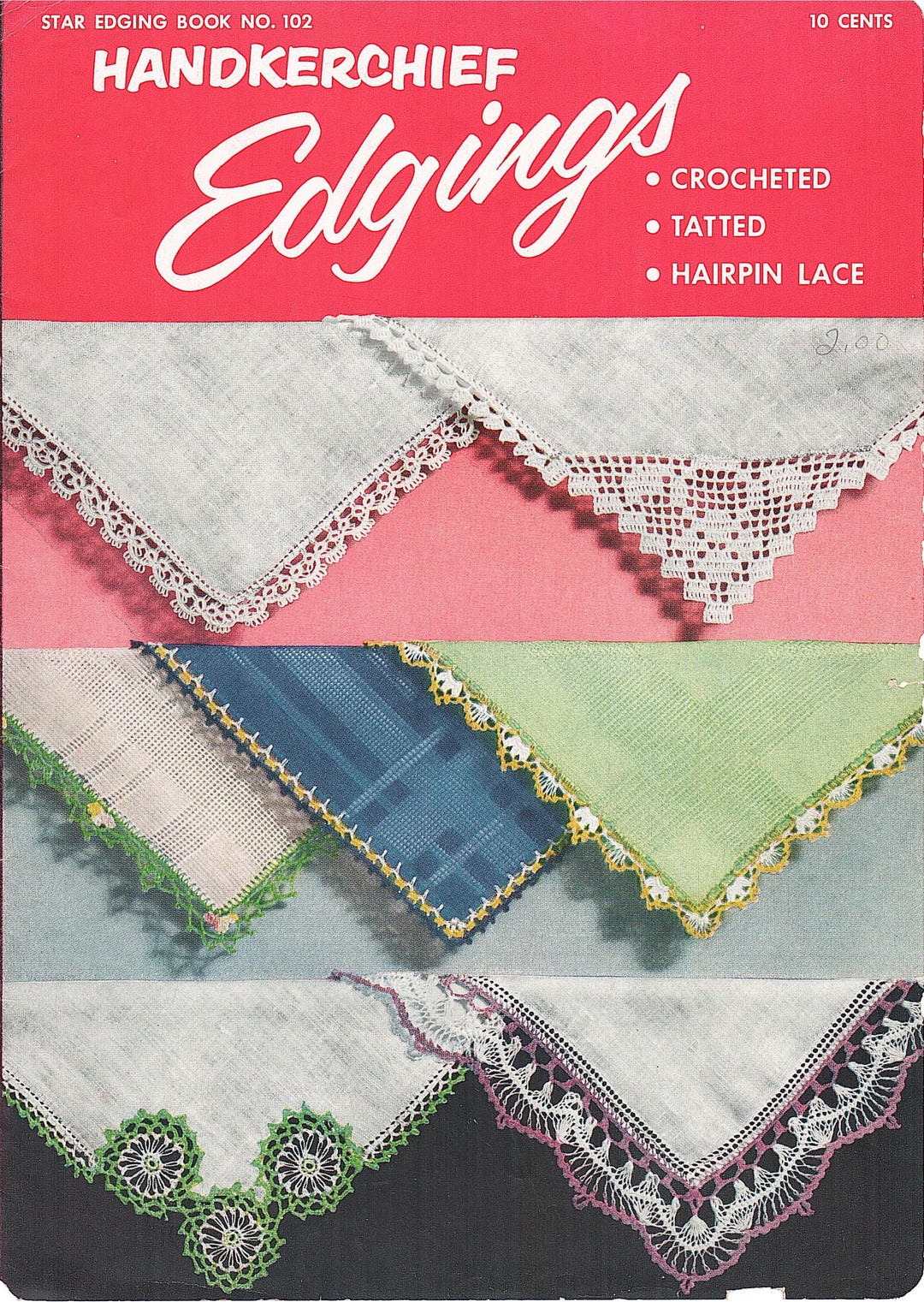 Handkerchief Edging – 1953 Vintage Crochet & Tatting Patterns (digital ...
