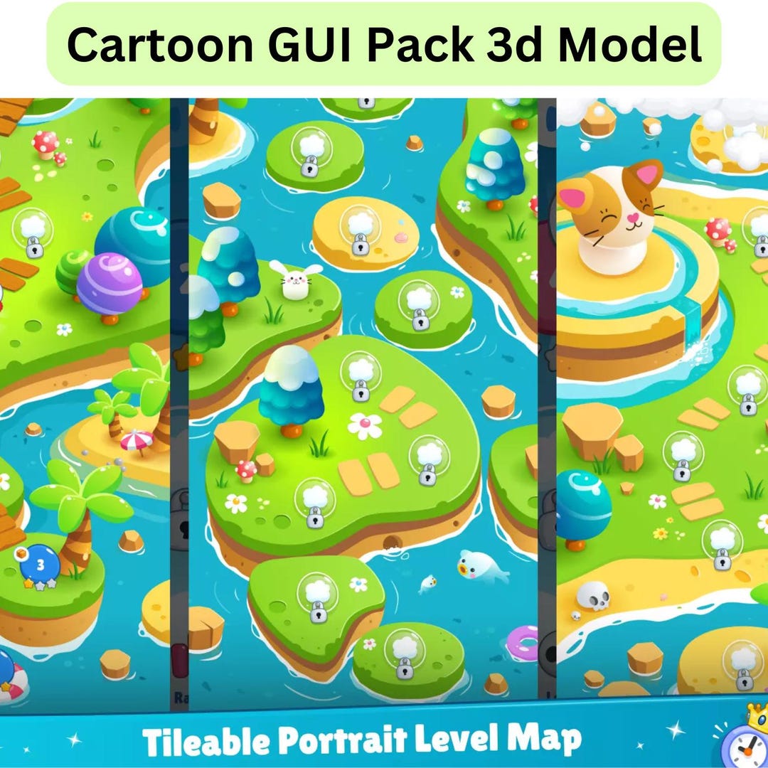 Cartoon GUI Pack V2.0.4 3D Model - Etsy